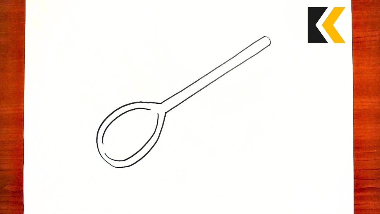 How To Draw Wooden Spoon | Draw Baking Utensils Easily - YouTube