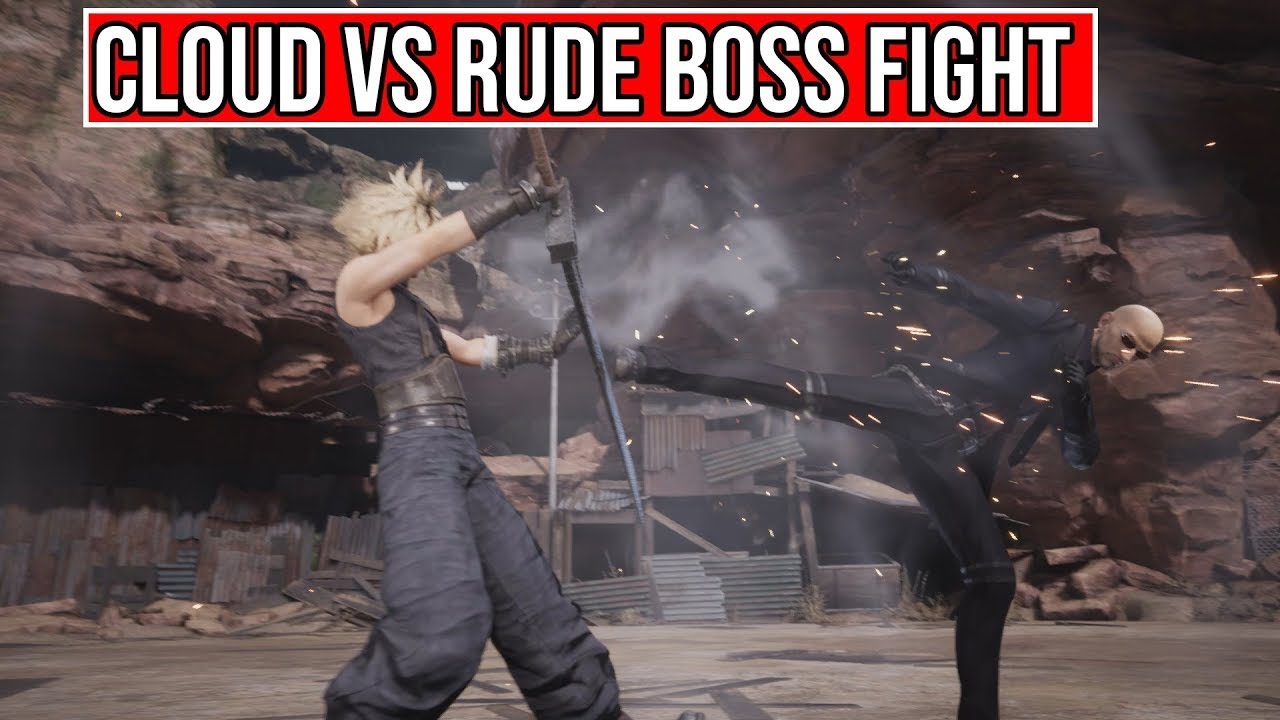 Cloud vs Rude Boss fight Final Fantasy 7 Remake - YouTube
