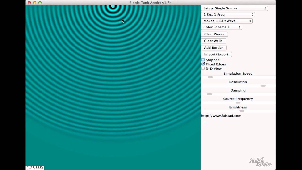 Simulação em computador - Fenômenos Ondulatórios - Fonte Pontual - YouTube