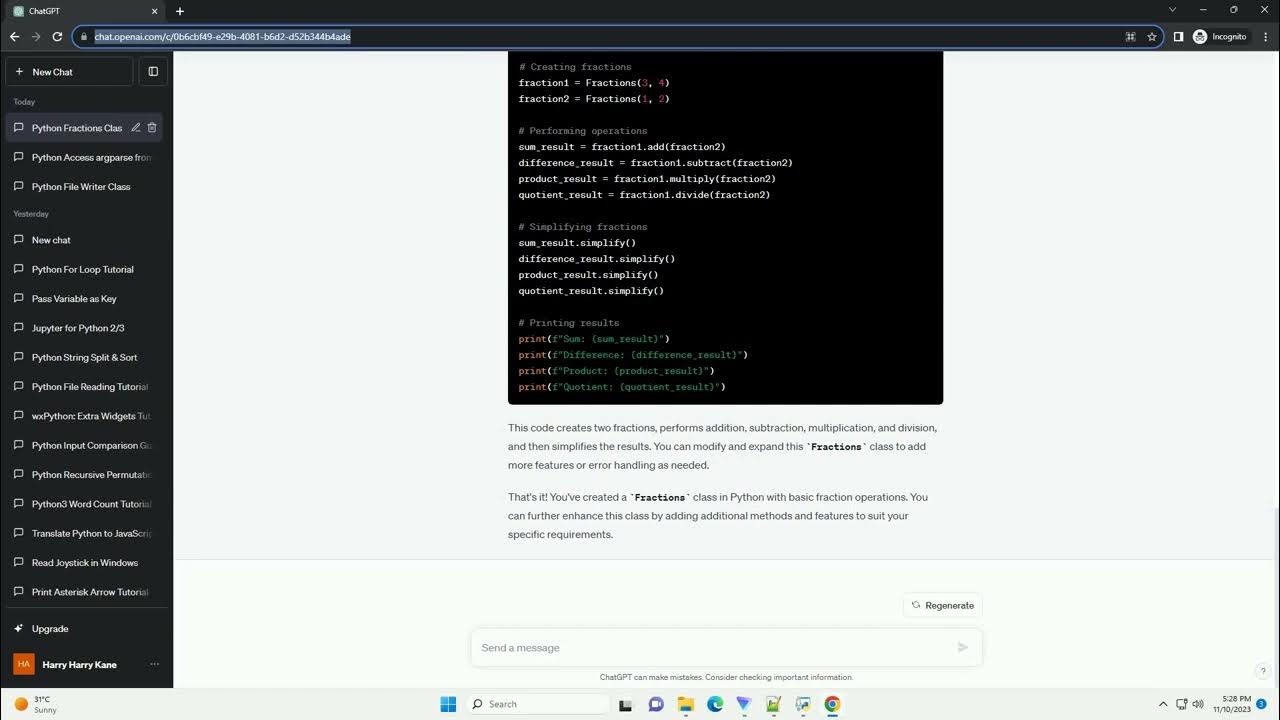 Fractions Class Python Youtube