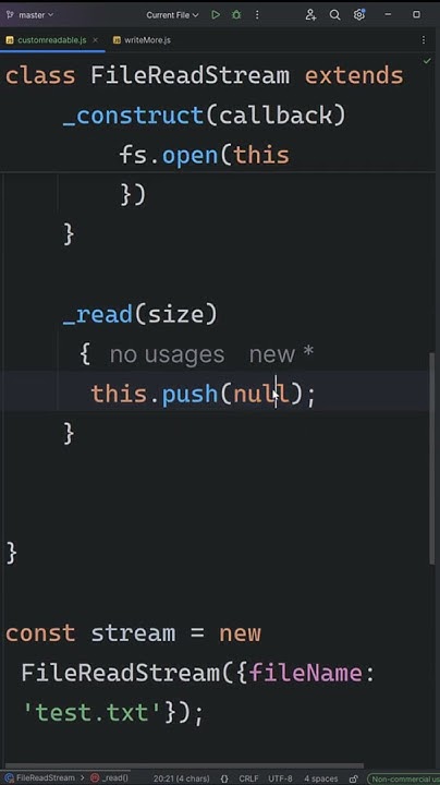 Read Method in the Custom Readable Class using NodeJs Streams - YouTube