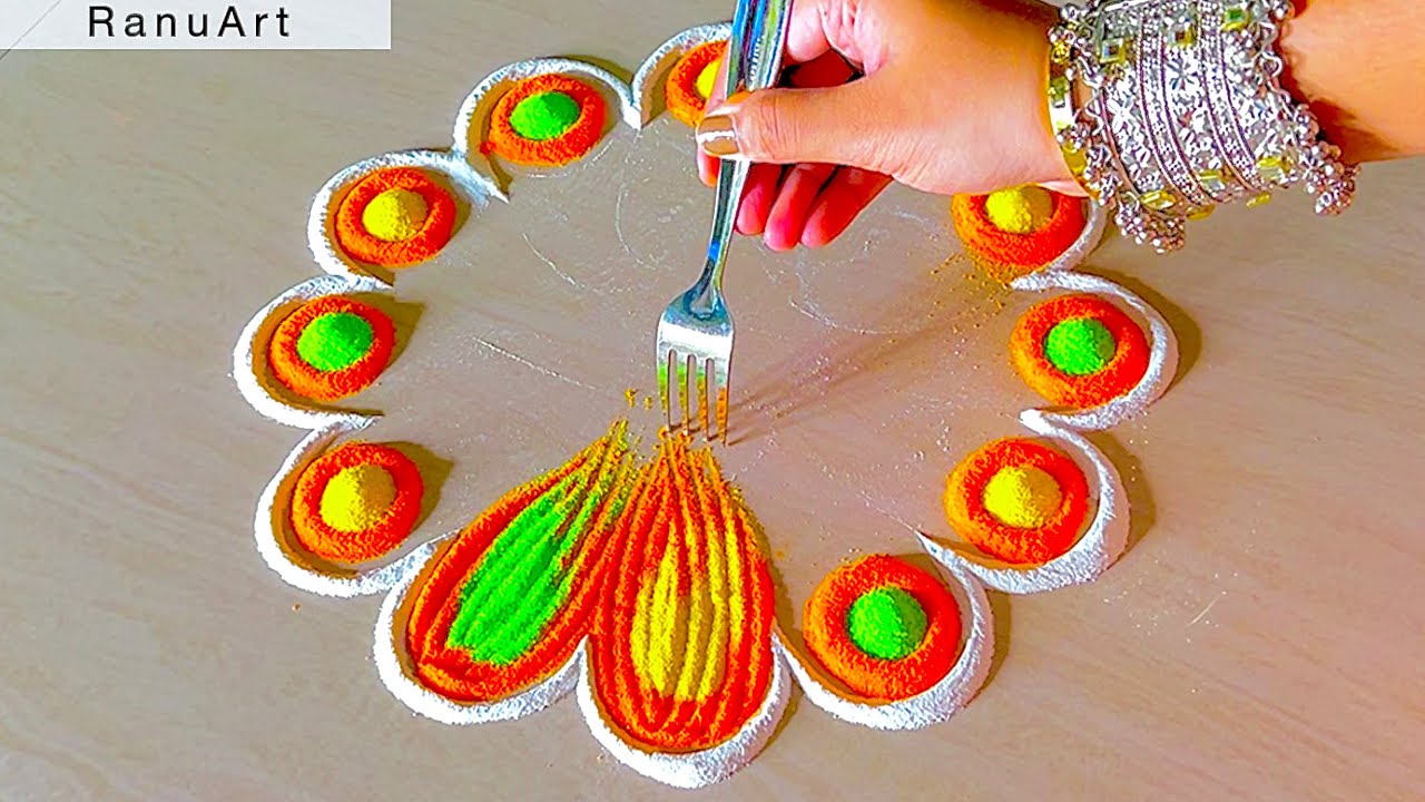 easy and beautiful rangoli🌼diwali rangoli designs 2024🌼 new rangoli ...