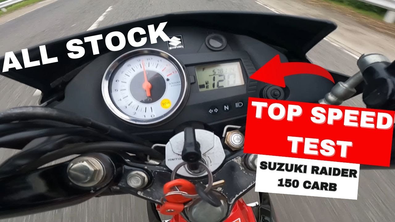 RAIDER 150 CARB TYPE TOP SPEED TEST ALL STOCK 202O MODEL - YouTube