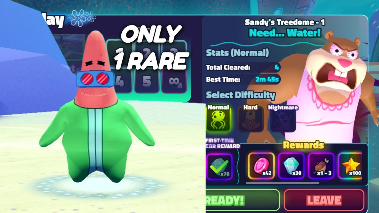 *NEW* ONLY 1 RARE BEATS ENTIRE SANDY'S TREEDOME (SpongeBob TD) - YouTube