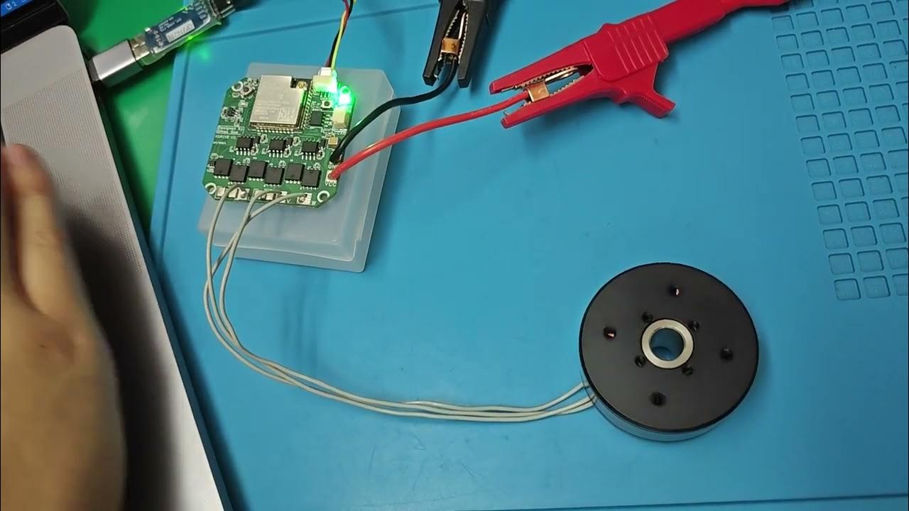 FOC controller based on ESP32 (simpleFOC). Open loop velocity control demo. - YouTube