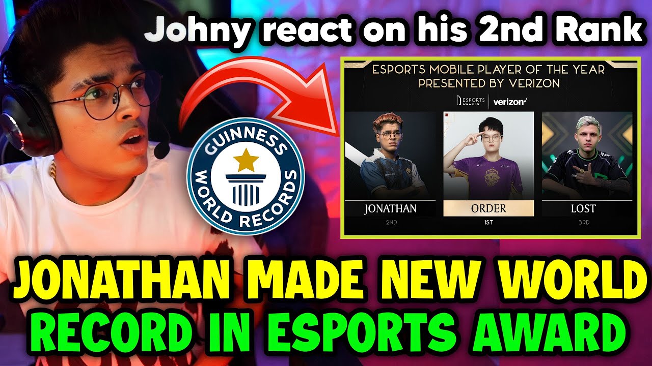Jonathan react on his 2nd Rank 😲 And made a new world record in Esports ...