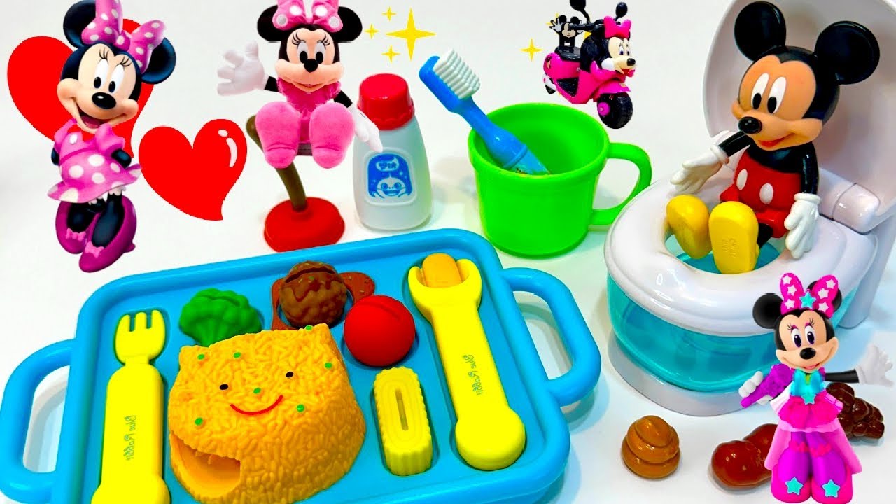 5 minutes Satisfying Mickey Mouse Potty training Toy & Eating ...