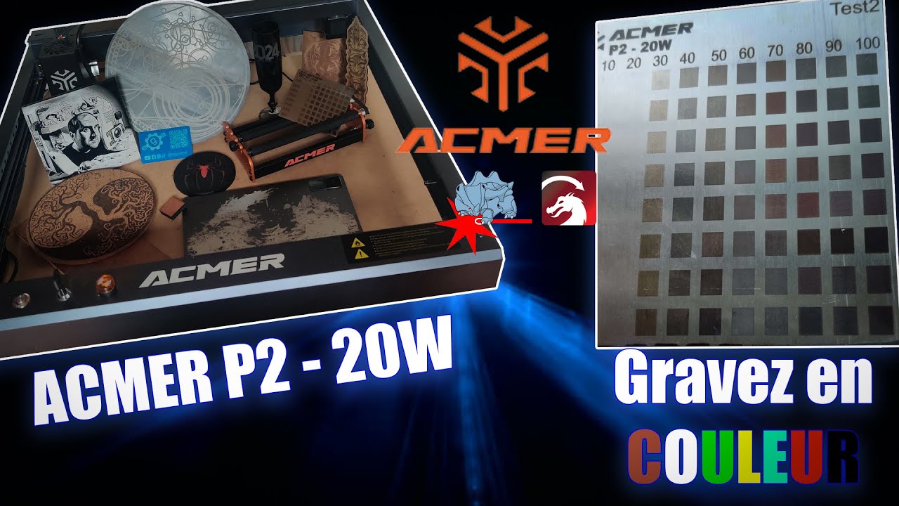 Acmer P2 - Elle grave en couleur - laser 20W - YouTube