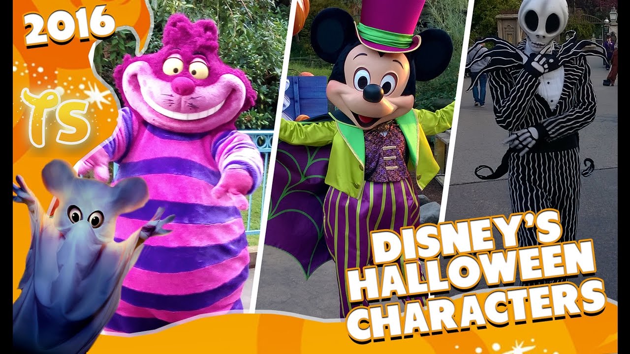 Disney Characters - Halloween 2016 - Disneyland Paris - YouTube