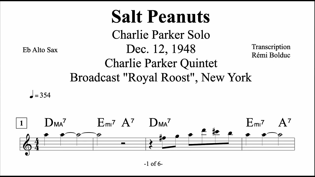 Charlie Parker on Salt Peanuts - Dec. 12, 1948 - YouTube