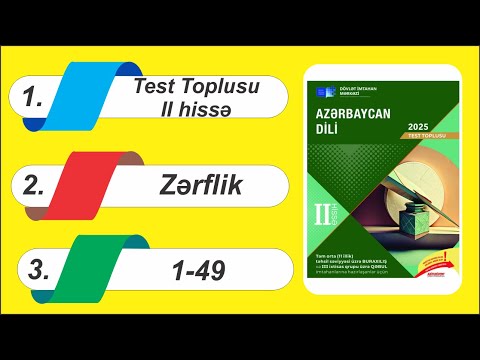 Zərflik və onun ifadə vasitələri / DİM Test toplusu 2025 II hissə / Azərbaycan dili