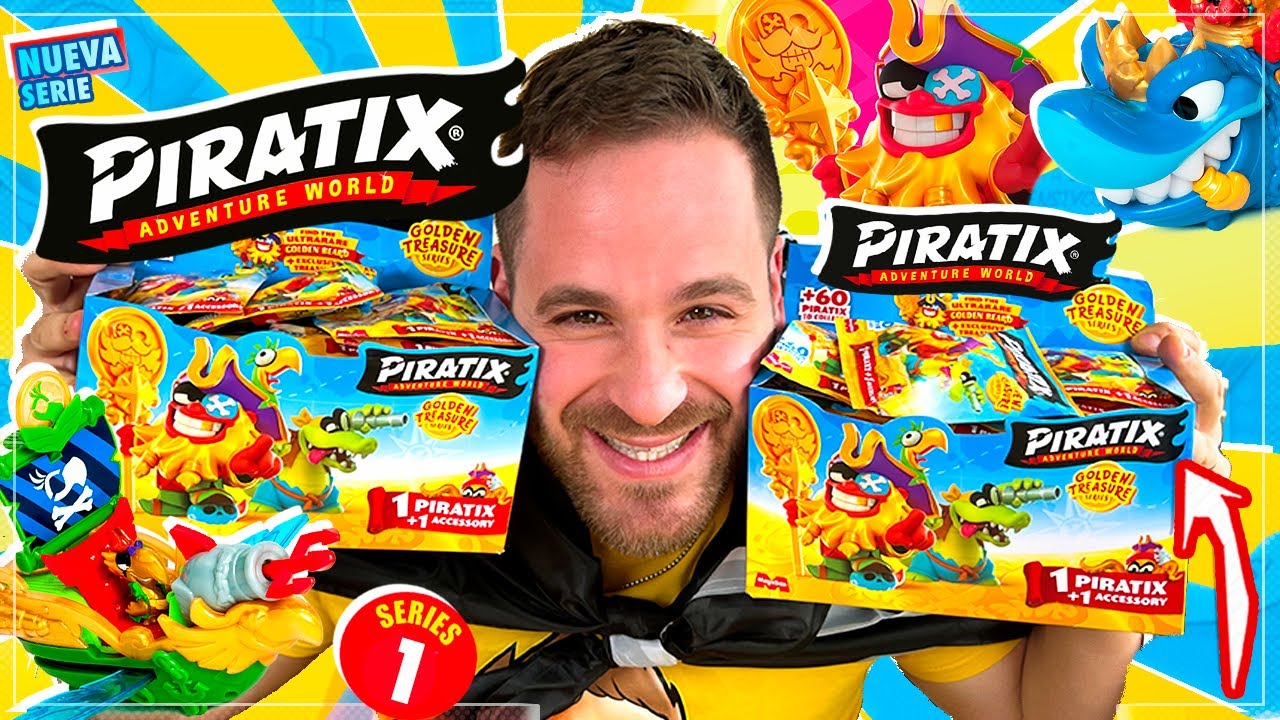Piratix Adventure World UNBOXING 2 CAJAS CON 24 SOBRES GOLDEN TREASURE ...