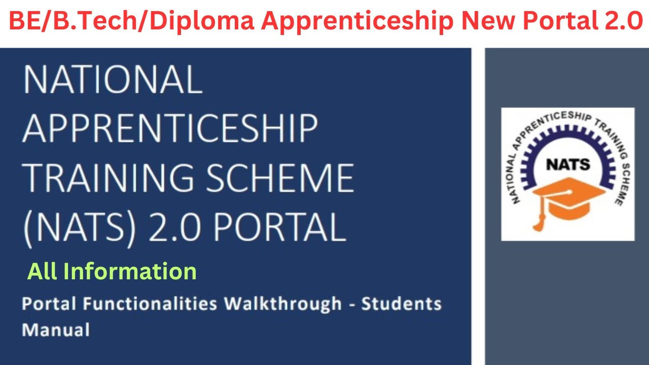 New Apprenticeship Training Portal 2.0 (NATS) BE/B.Tech/Diploma New ...