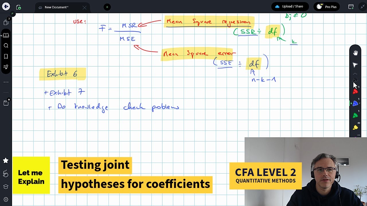 Testing joint hypotheses for coefficients (for the CFA Level 2 exam ...
