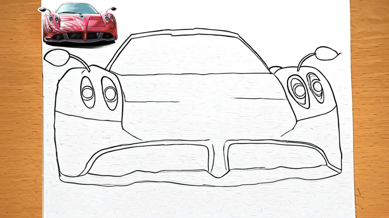 How to Draw a Pagani Huayra Car | Easy Supercar Drawing Tutorial - YouTube
