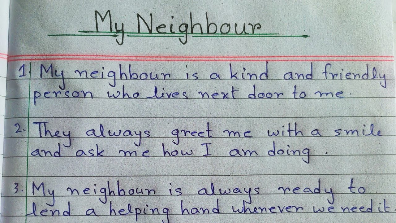 10 lines Essay on My Neighbour || My Neighbour Essay in English | Few ...