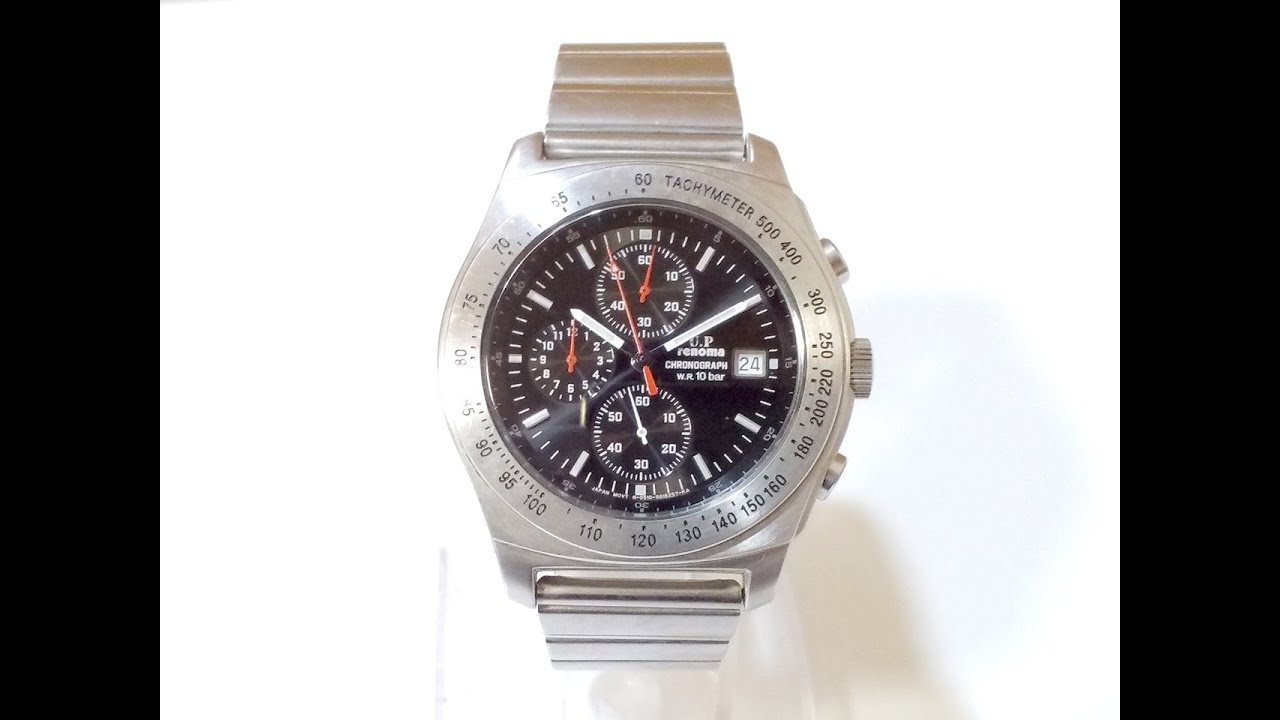 U.P renoma Chronograph Watch by CITIZEN Movement 0510 - YouTube