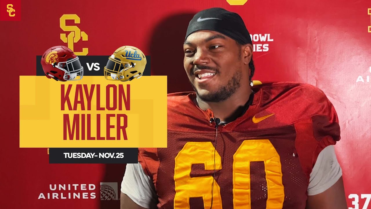 USC OL Kaylon Miller | Tuesday of UCLA Week - YouTube