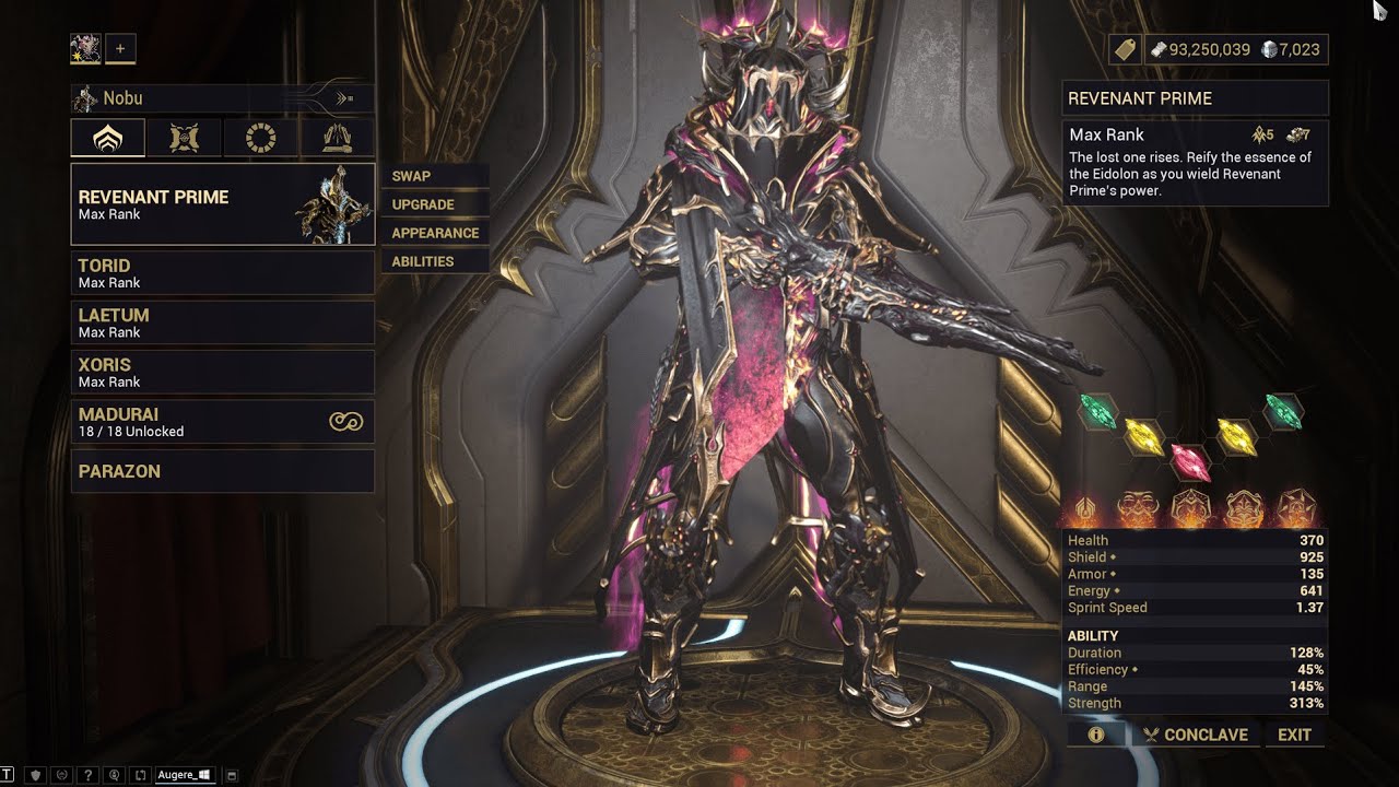 Warframe Maximum Investment - Revenant Prime/Torid Incarnon/Laetum ...