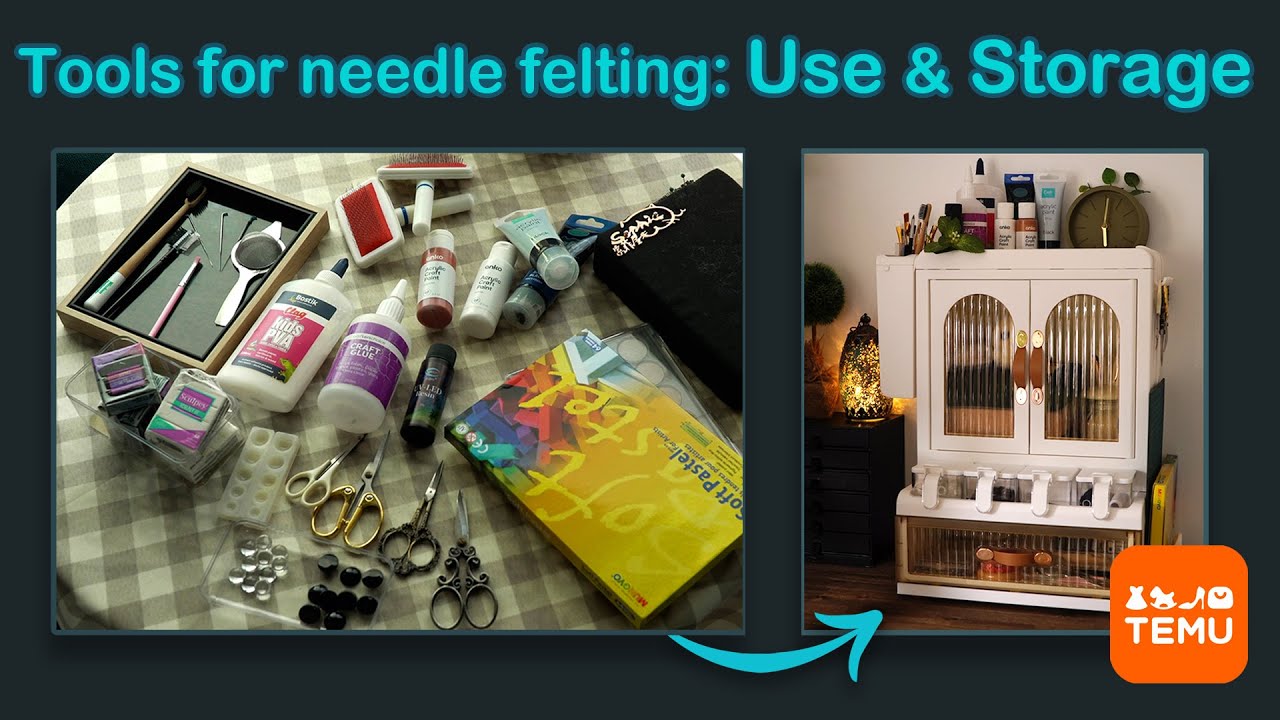 Tools for needle felting: use and storage. TEMU Kitchen Organizer - YouTube