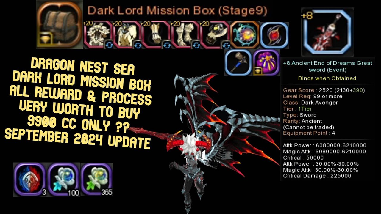 Dark Lord Mission Box All Reward & Process DN SEA Event September 2024 ...
