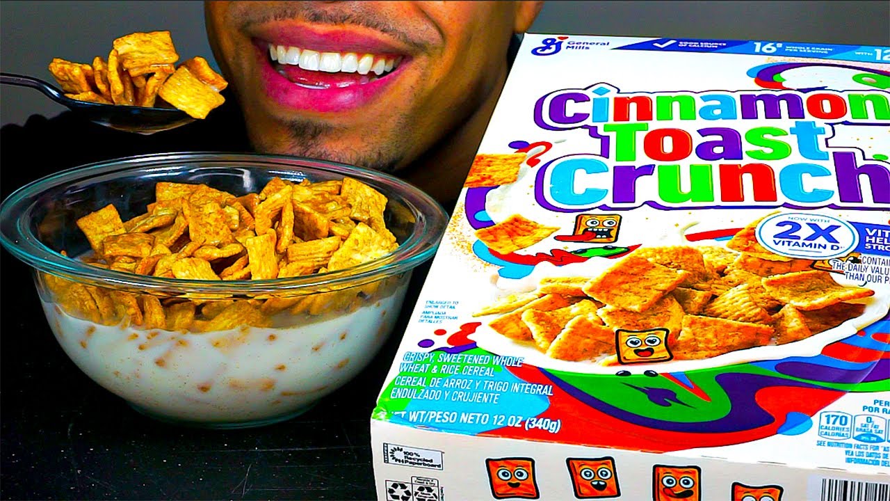 ASMR CINNAMON TOAST CRUNCH CEREAL WITH MILK TREATS SNACK JERRY CANDY ...