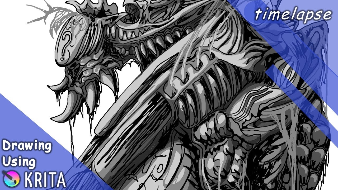 Timelapse Drawing:Mysterious Monster - YouTube
