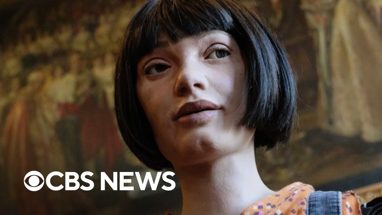 Robot Artist Ai Da Addresses Uk Lawmakers I Can Still Create Art Youtube