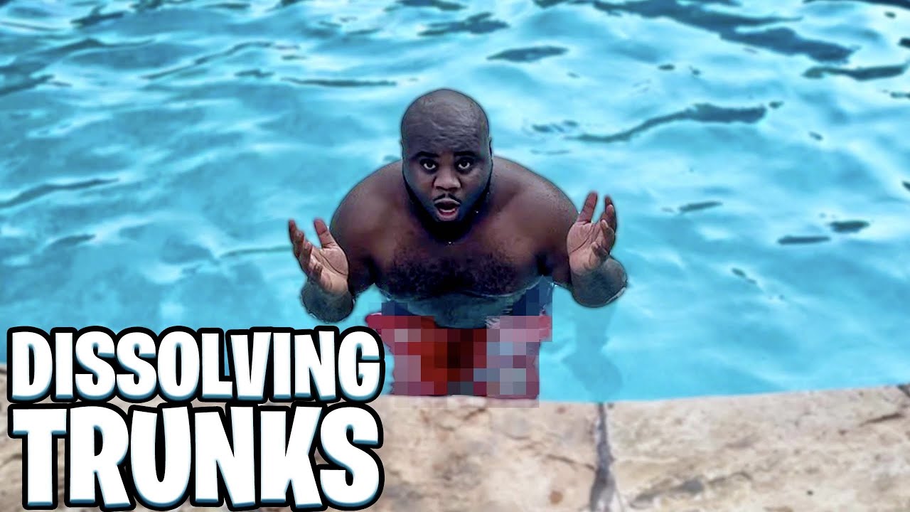 DISSOLVING SWIM TRUNKS PRANK ON BOYFRIEND *BACKFIRES* - YouTube