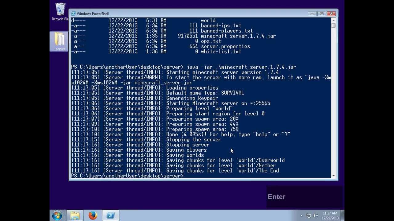 Running a Minecraft Server in PowerShell using a .bat file - YouTube