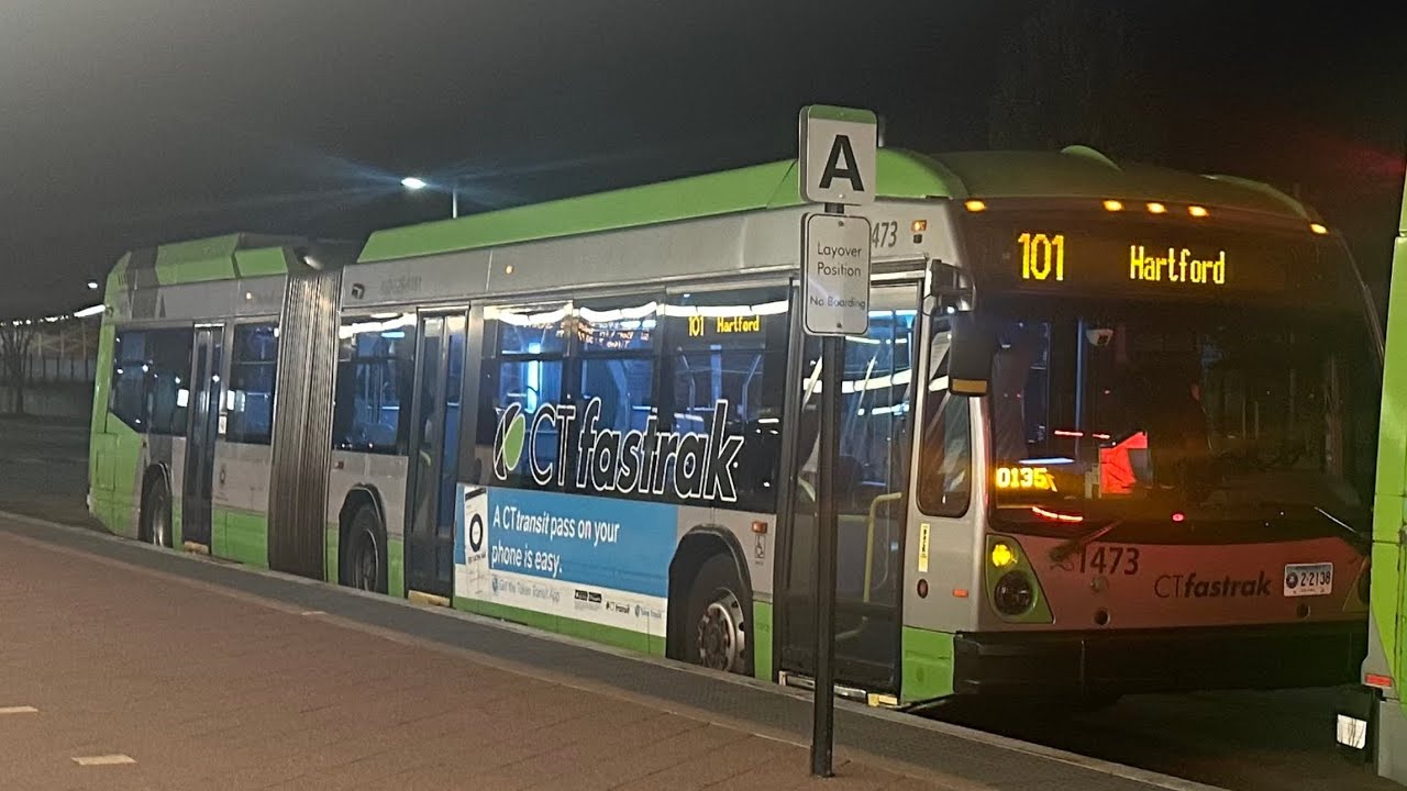 CTfastrak 2014 Novabus LFX Articulated Hybrid #1473 Ride on route 101 ...