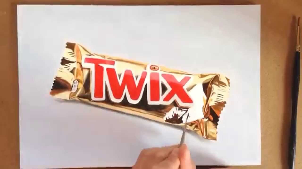 Photorealistic Painting of a Twix - YouTube