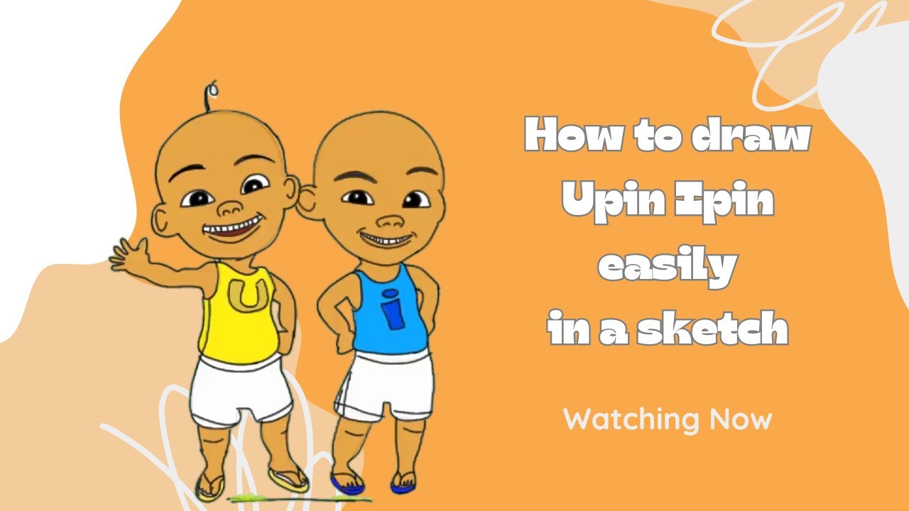 How To Draw Upin Ipin Easily In A Sketch Youtube
