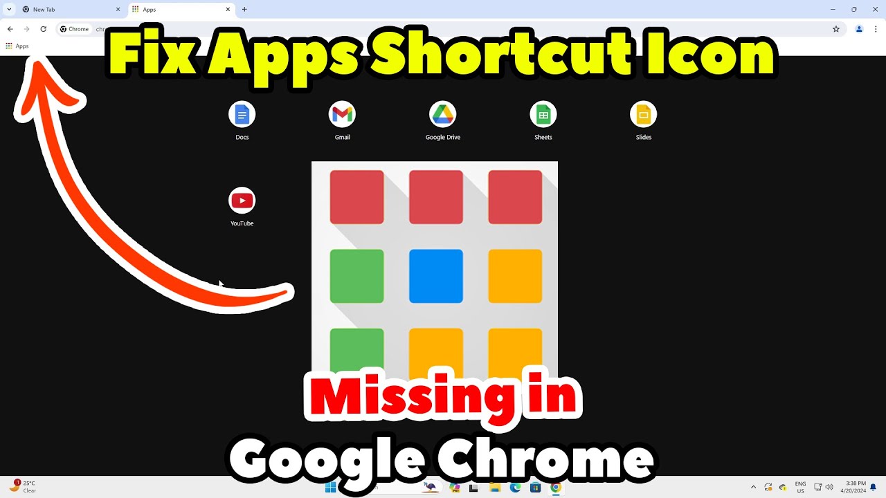 How to Fix Apps Shortcut Icon Missing in Google Chrome Browser - YouTube