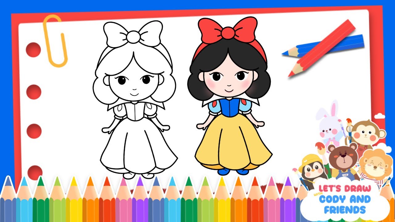 Drawing&Coloring Snow White | for kids and toddlers - YouTube