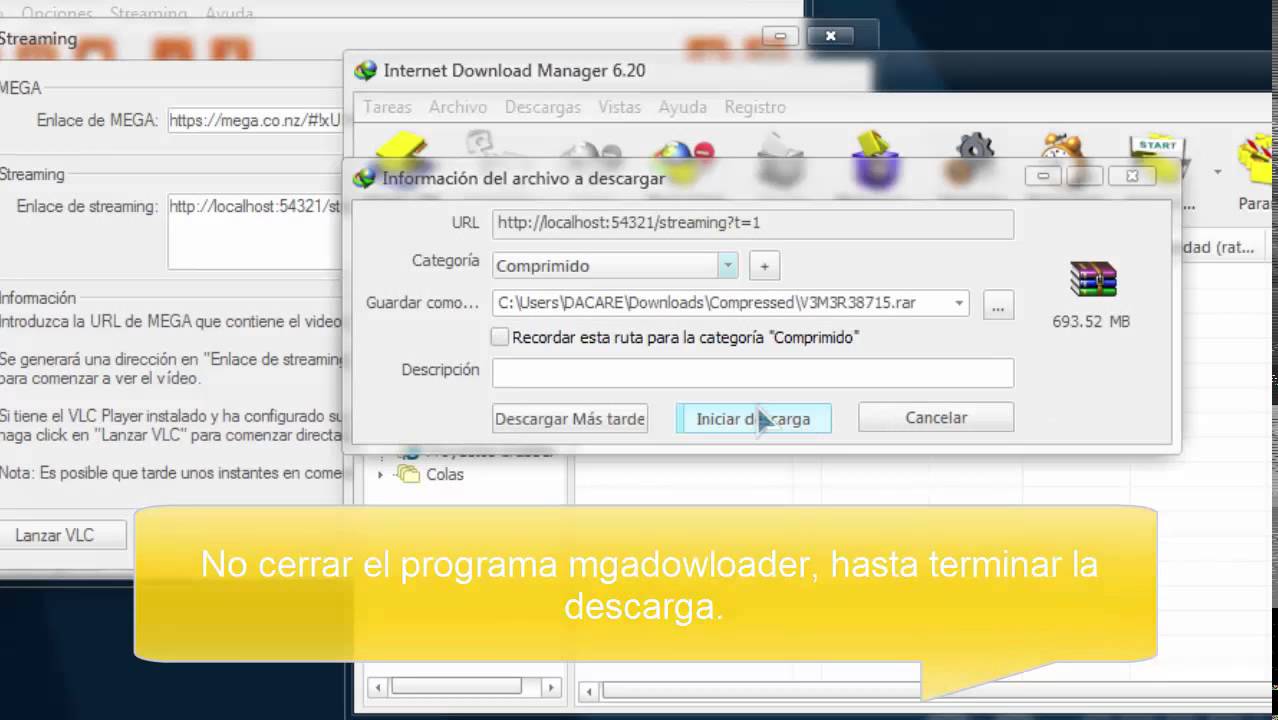 Como descargar archivos desde mega y otros en Internet download manager ...
