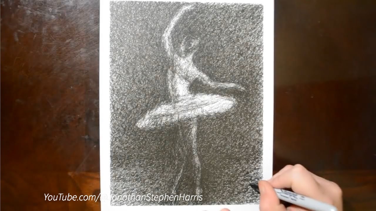 Ballet Dancer Scribble Art / Amazing Drawing with Ink - YouTube