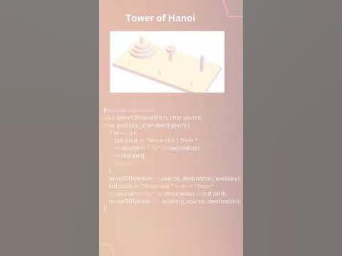 Dsa Tower of hanoi #coding #computerscience #shorts - YouTube