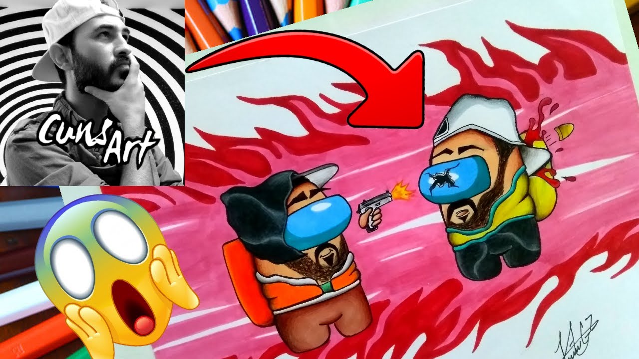 DIBUJANDO | YOUTUBER VERSIÓN AMONG US | CunsArt | SORTEO - YouTube