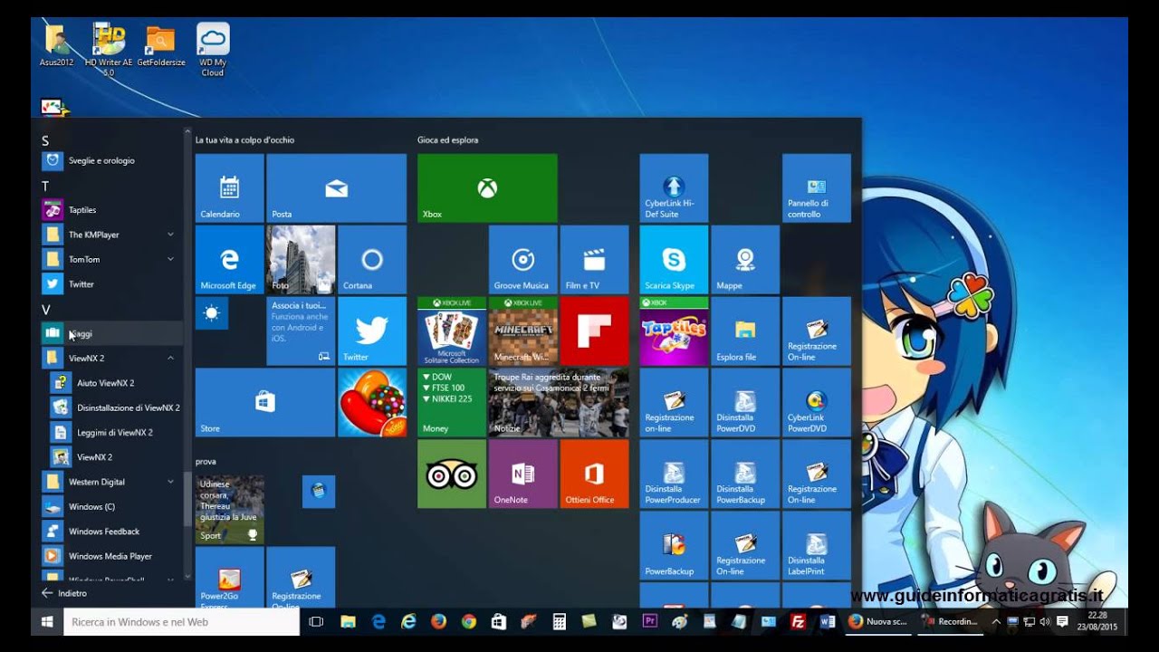 Windows 10 - GUIDA 02 / nuovo pulsante start - YouTube