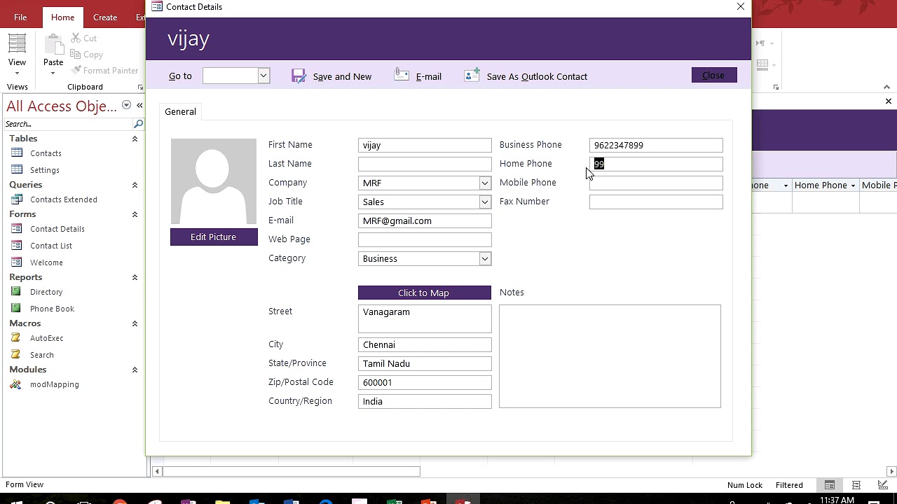 How to create Contact Database in Microsoft Office Access - YouTube