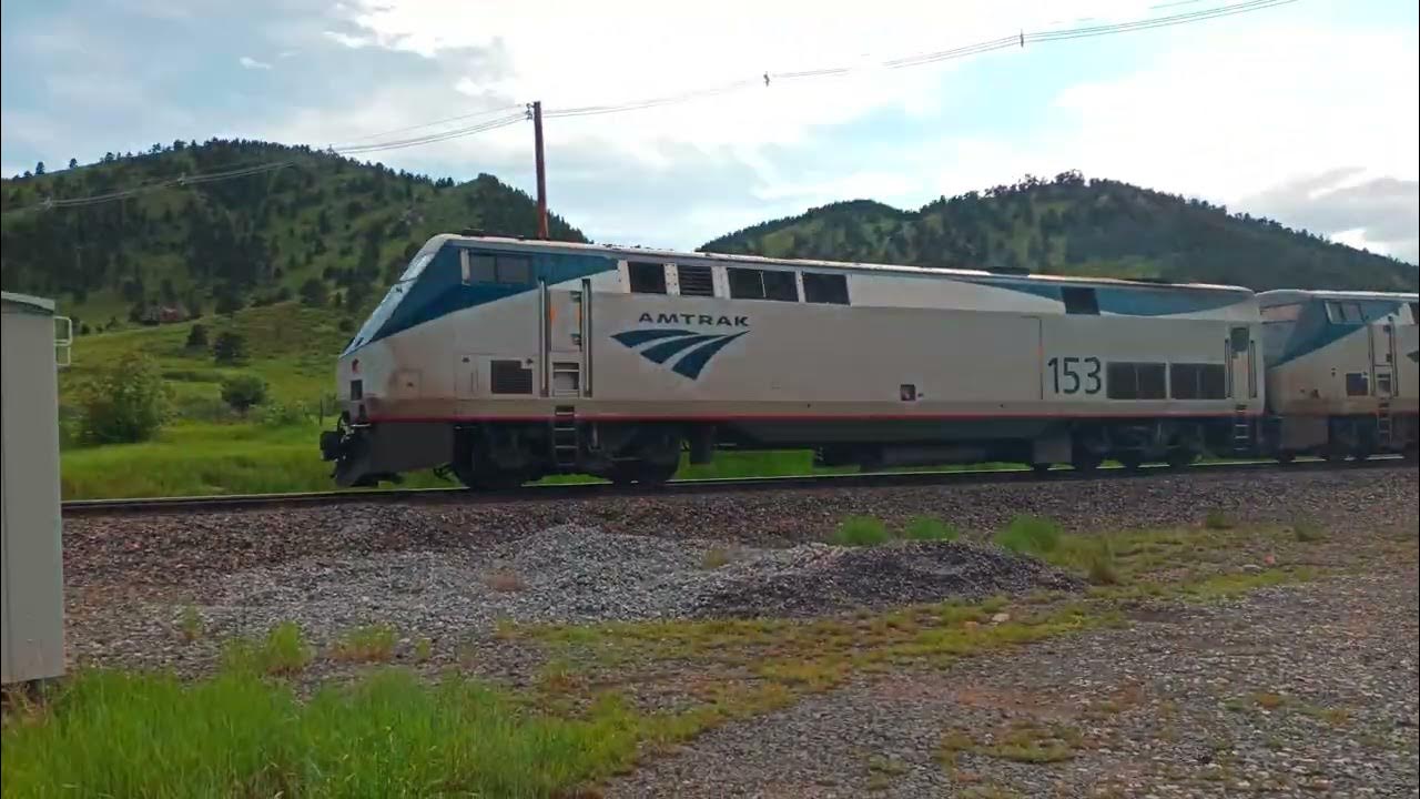 AMTK #153 and #176 lead the eastbound zephyr at Blue Mountain Drive - YouTube