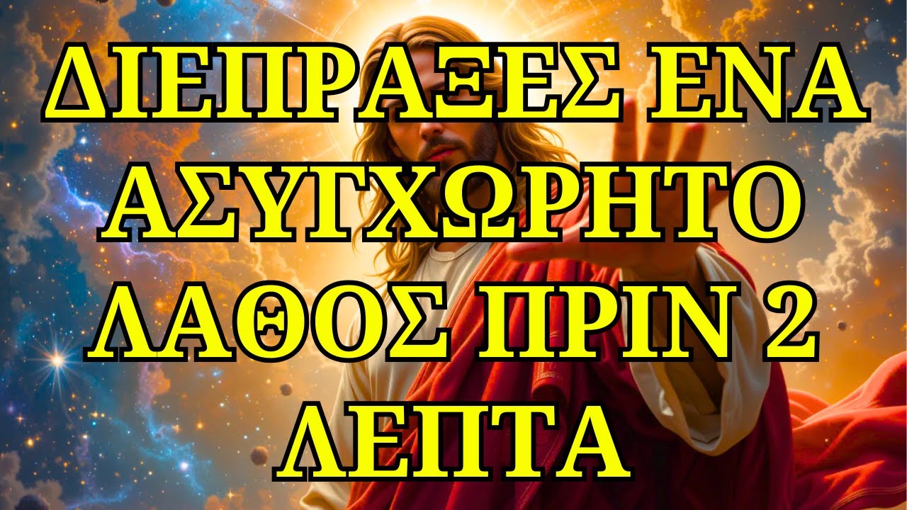 ⚠️ Ο ΘΕΟΣ ΛΕΕΙ: ΔΙΕΠΡΑΞΕΣ ΕΝΑ ΣΟΒΑΡΟ ΛΑΘΟΣ ΠΡΙΝ 2 ΛΕΠΤΑ... ΔΕΣ ΤΙ ...