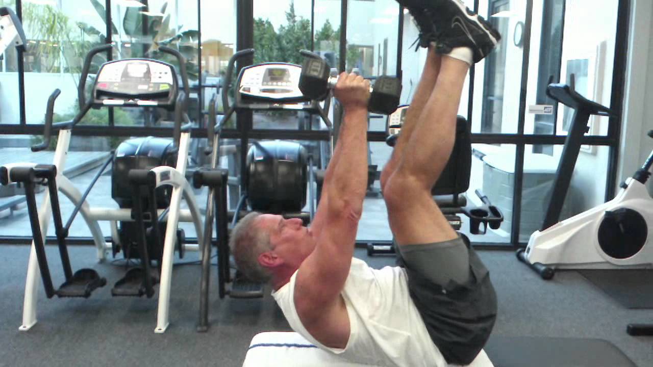 DB Overhead Extension to Crunch w/ Legs up @ www.myfitnesspros.com ...