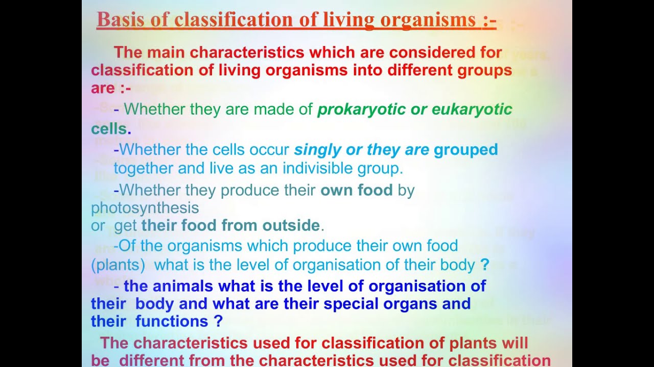 Diversity in living organisms lecture 1 #class9th #Biology notes - YouTube