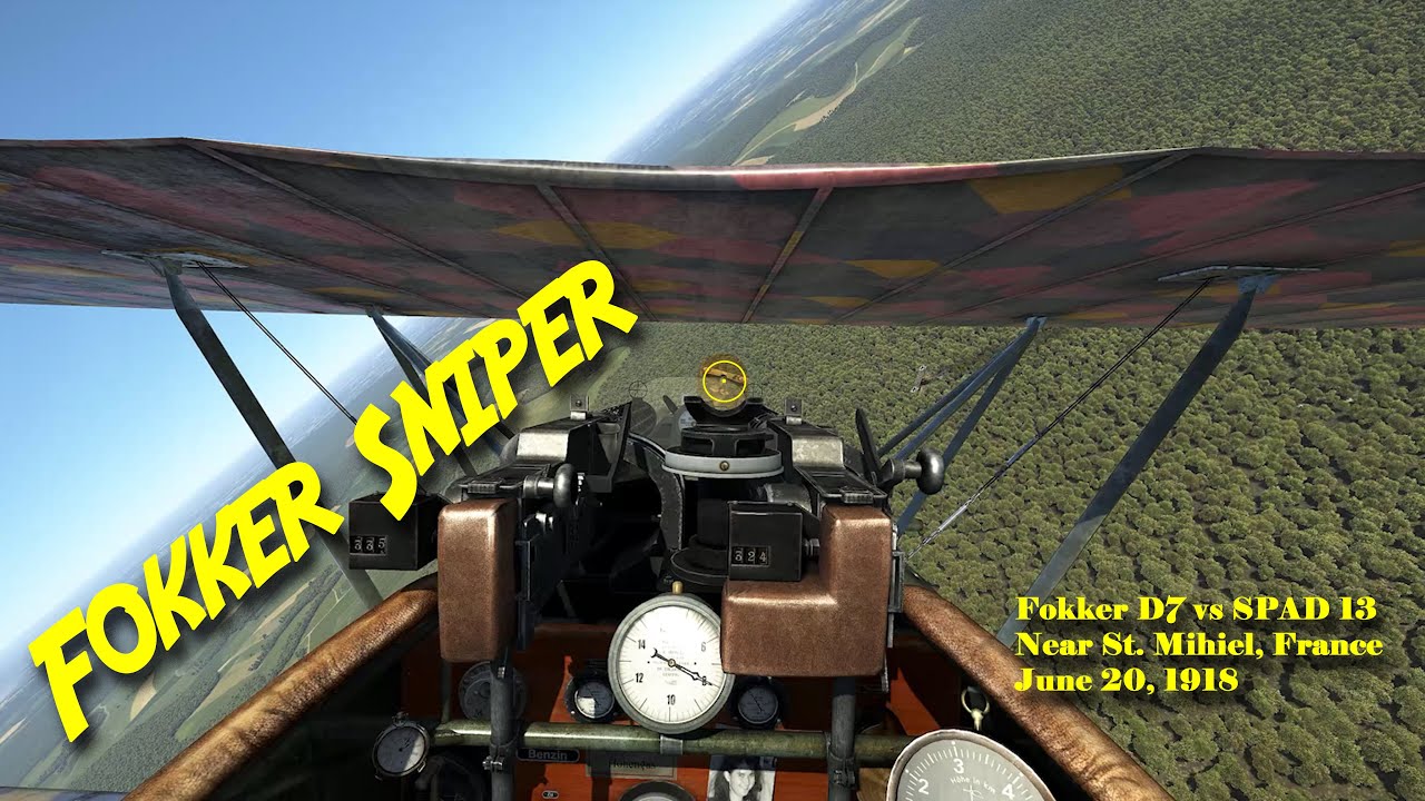 Fokker Sniper - WWI plane downs several SPADs with only pilot head ...