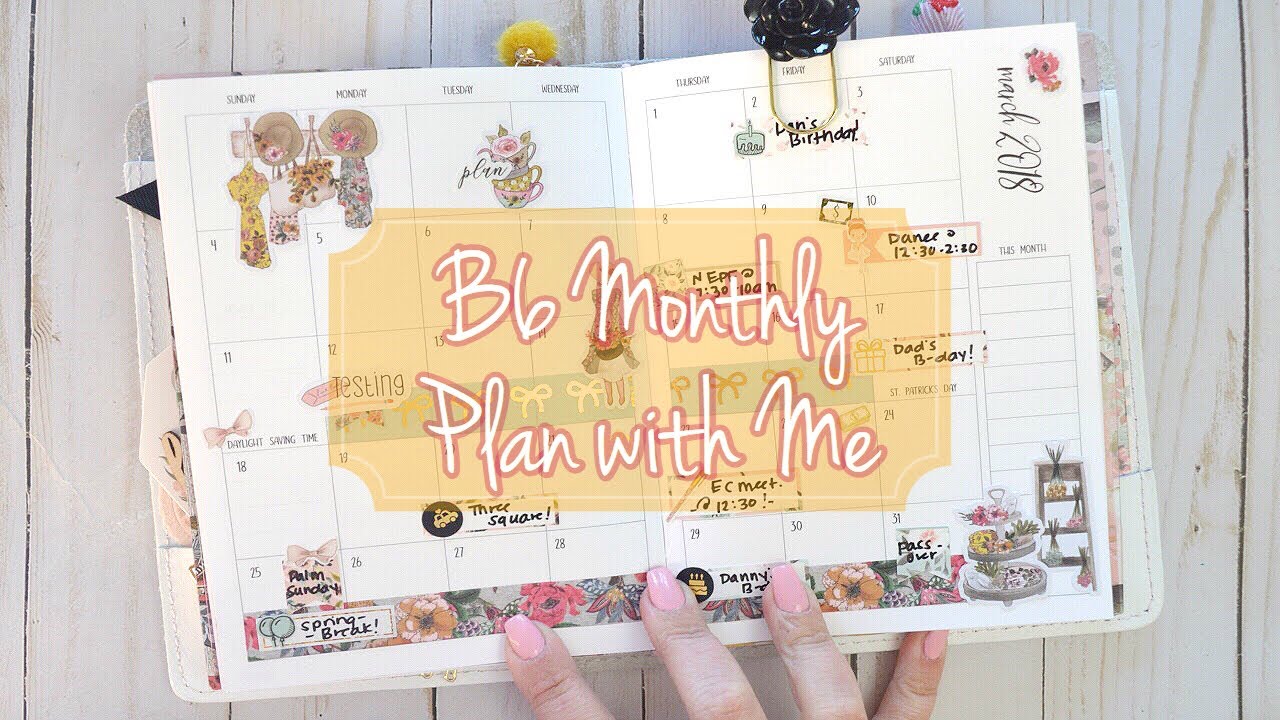 B6 Monthly Plan with Me // 1407 Planners - YouTube