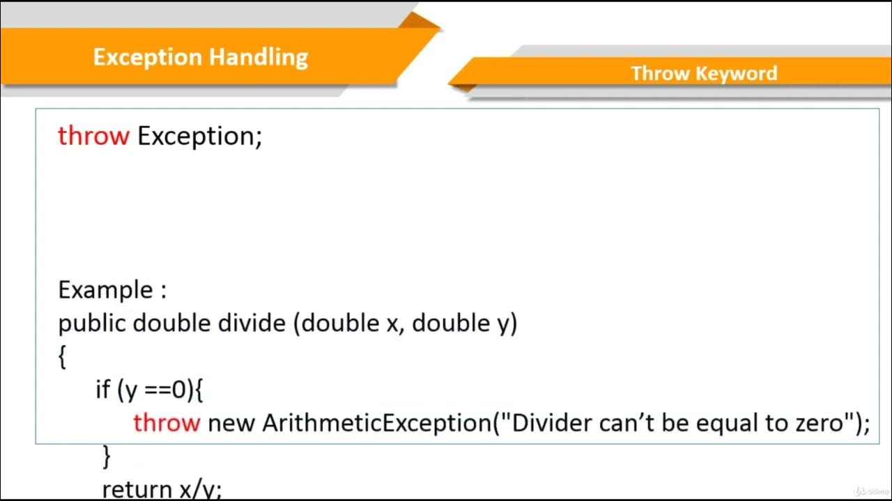 Throw Keyword in Java | Lecture 65 - YouTube