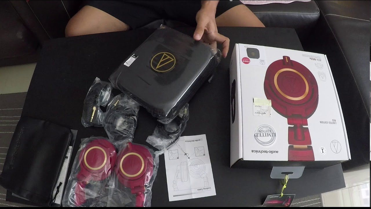 Audio-Technica ATH-M50x red edition unboxing - YouTube