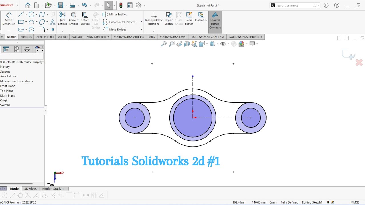Tutorial Solidworks 2 Dimensi | 2d Drawing - YouTube